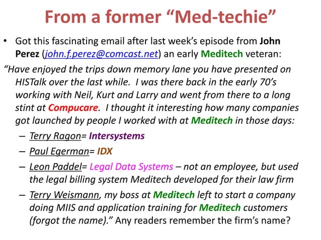 86. meditech part 4 | PPTX | Healthcare Industry | Industries