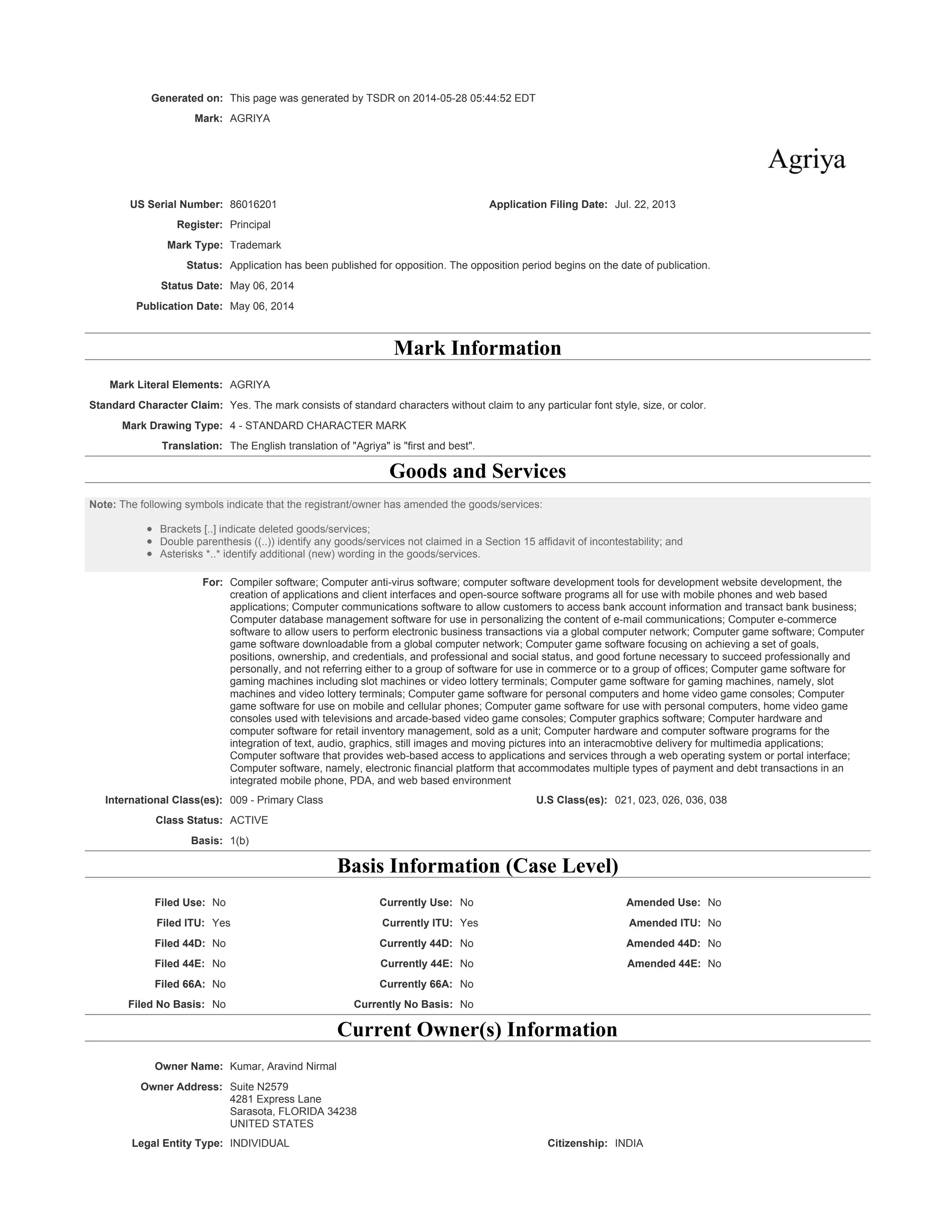 Agriya is registered trademark in the USPTO | PDF