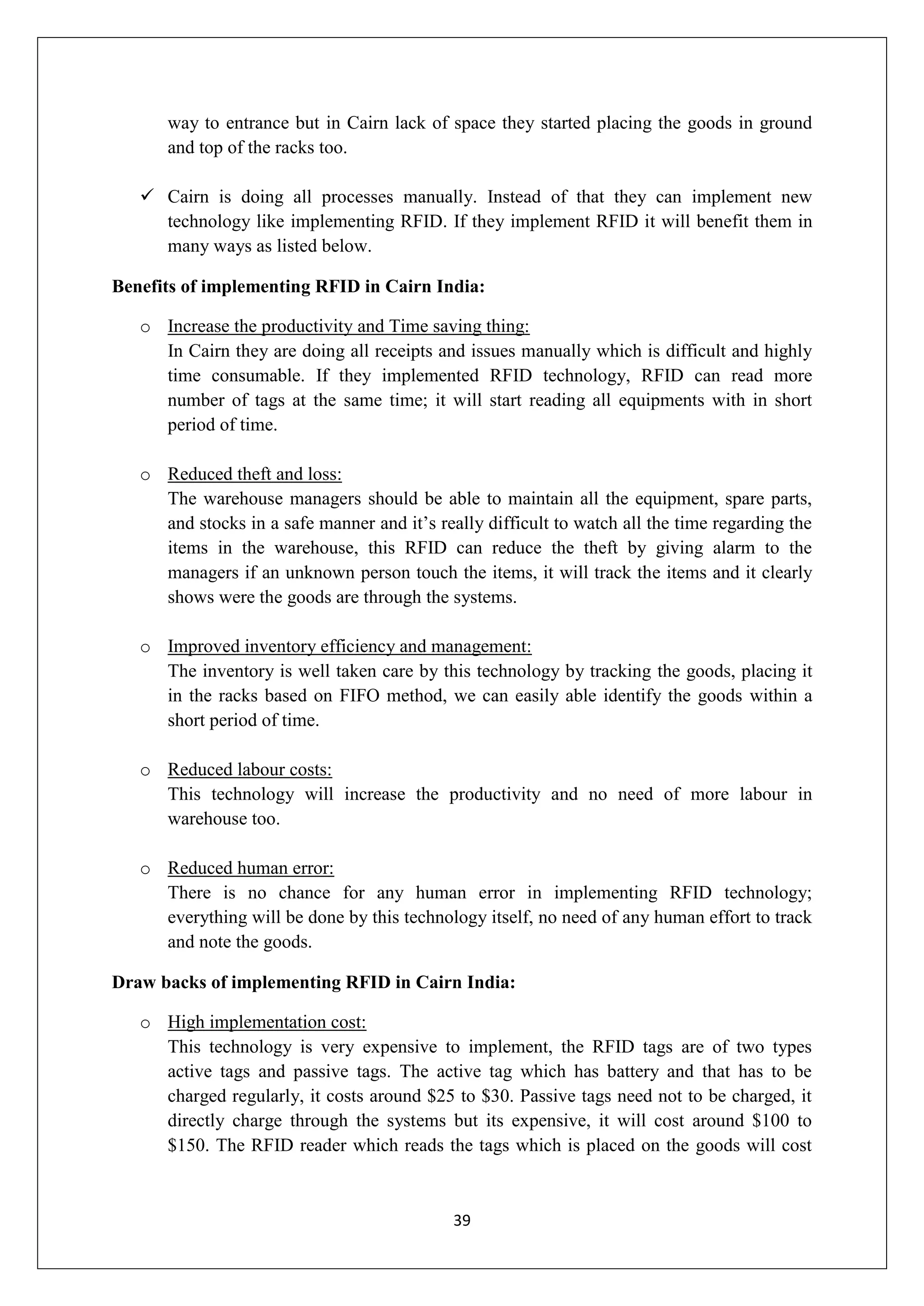 Best Practices of Inventory & Warehouse Management at CAIRN INDIA LTD | PDF