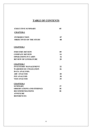 Best Practices of Inventory & Warehouse Management at CAIRN INDIA LTD | PDF