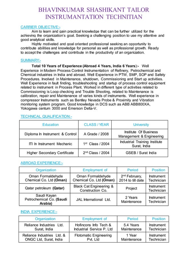 Bhavin Tailor CV | PDF