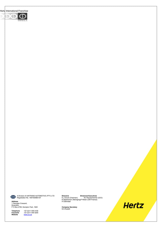 Reference letter Hertz | PDF | Automotive Industry | Industries