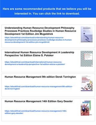 Human Resource Development 1st Edition Lalitha Balakrishnan | PDF