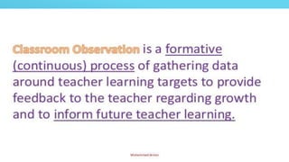 Teaching practice- I Observation report writing-8607-CLASSROOM ...