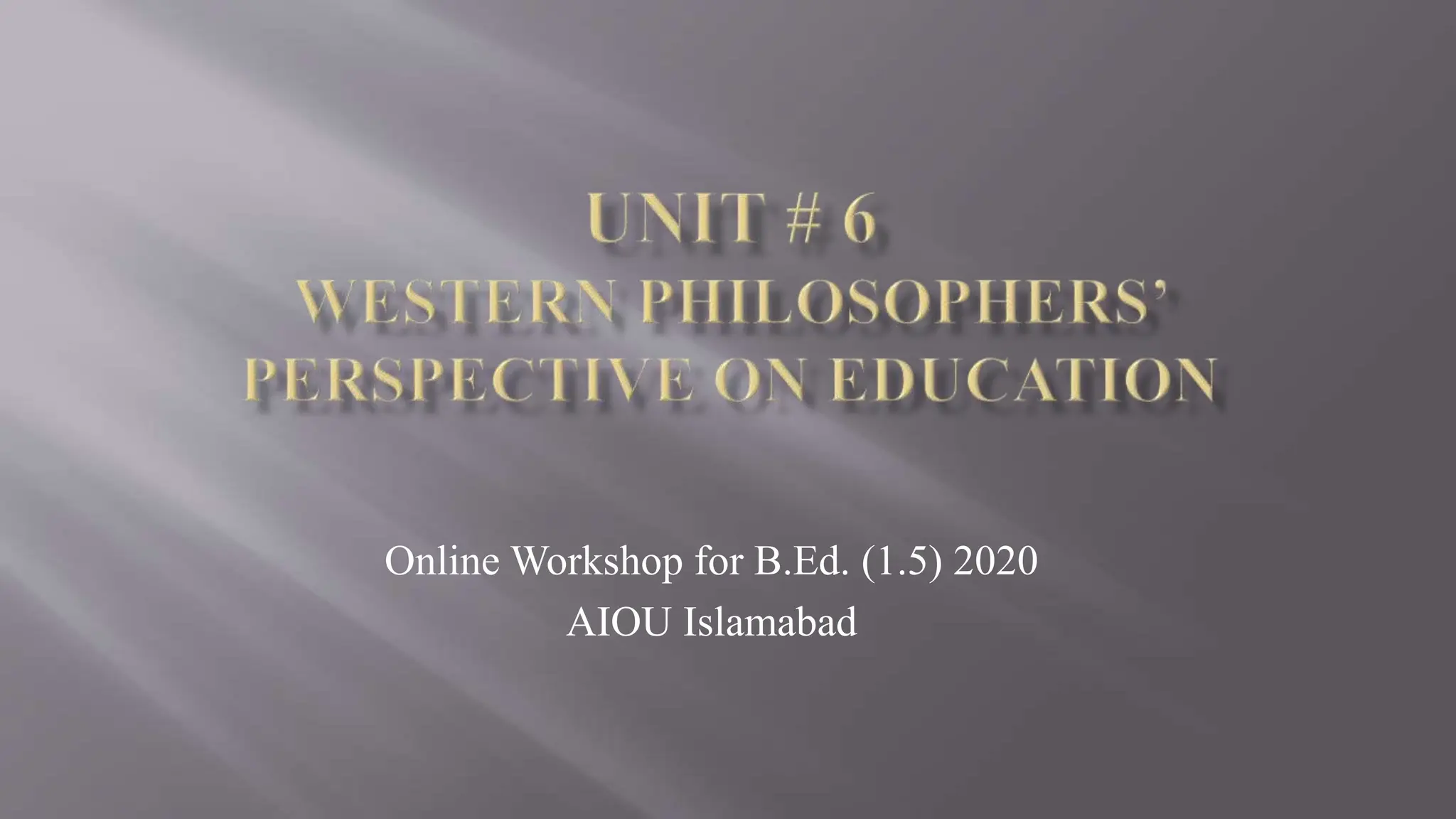 Western philosophers Perspective on Education | PPT
