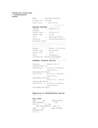 Unofficial Transcript | DOCX