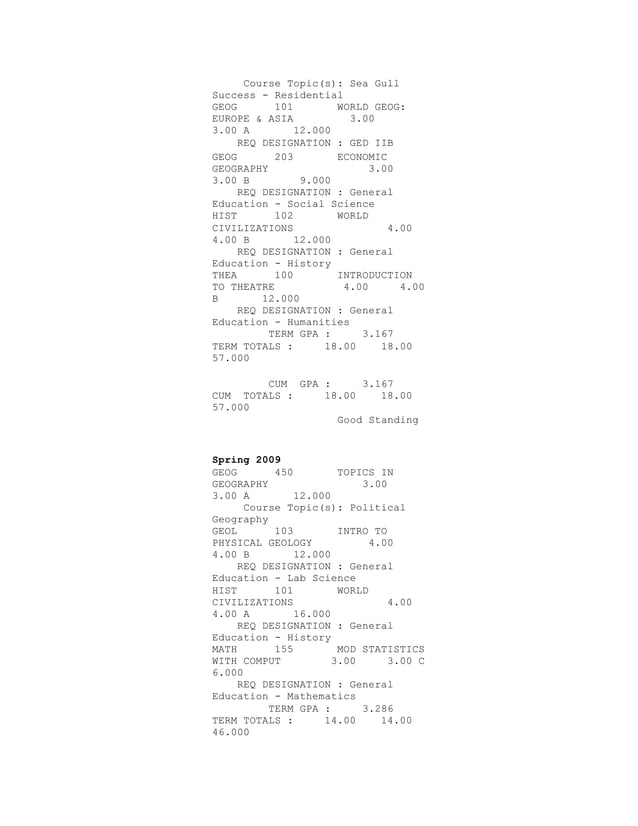 Unofficial Transcript | DOCX