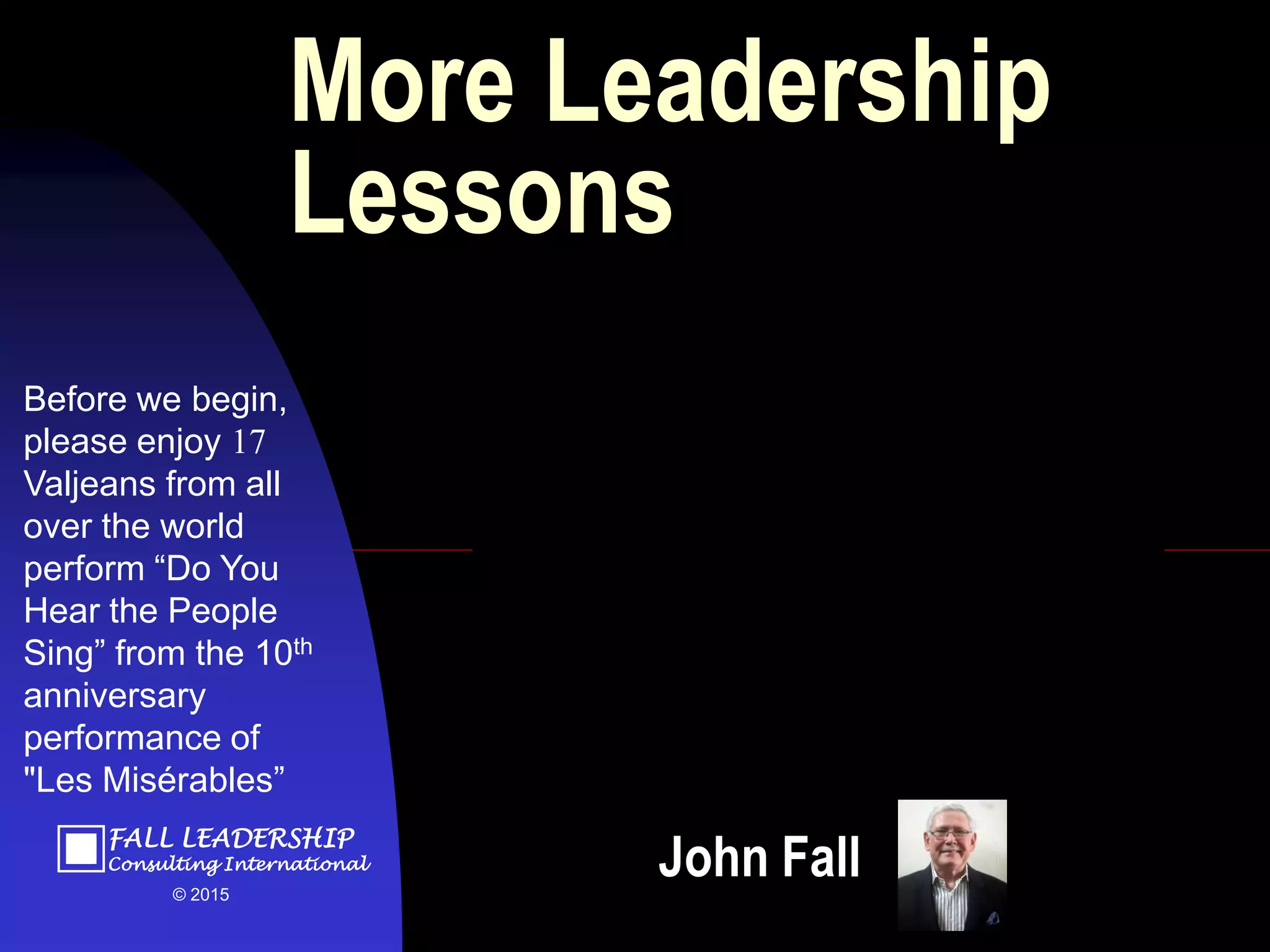 More Leadership Lessons Workshop Global | PPT