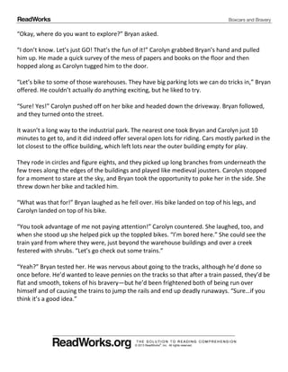 Boxcars and Bravery Story | PDF