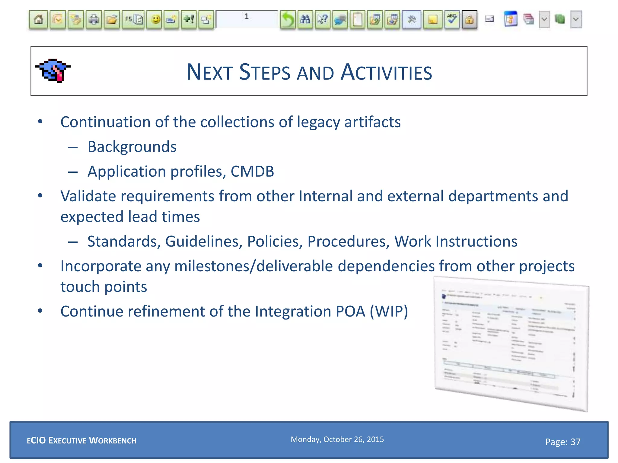 eCIO PPT Plan of Action for a Systems Integrations (SAP) Project | PPTX