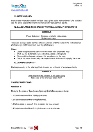 Geography F.E.T Map work Calculation skills | PDF