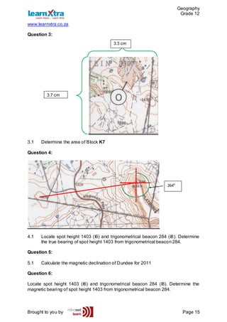 Geography F.E.T Map work Calculation skills | PDF