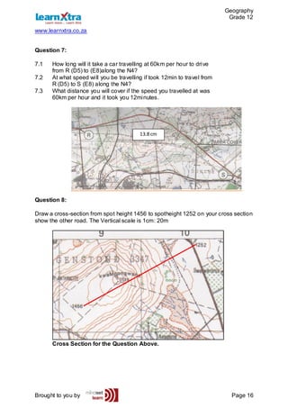 Geography F.E.T Map work Calculation skills | PDF