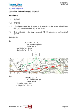 Geography F.E.T Map work Calculation skills | PDF