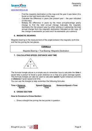 Geography F.E.T Map work Calculation skills | PDF