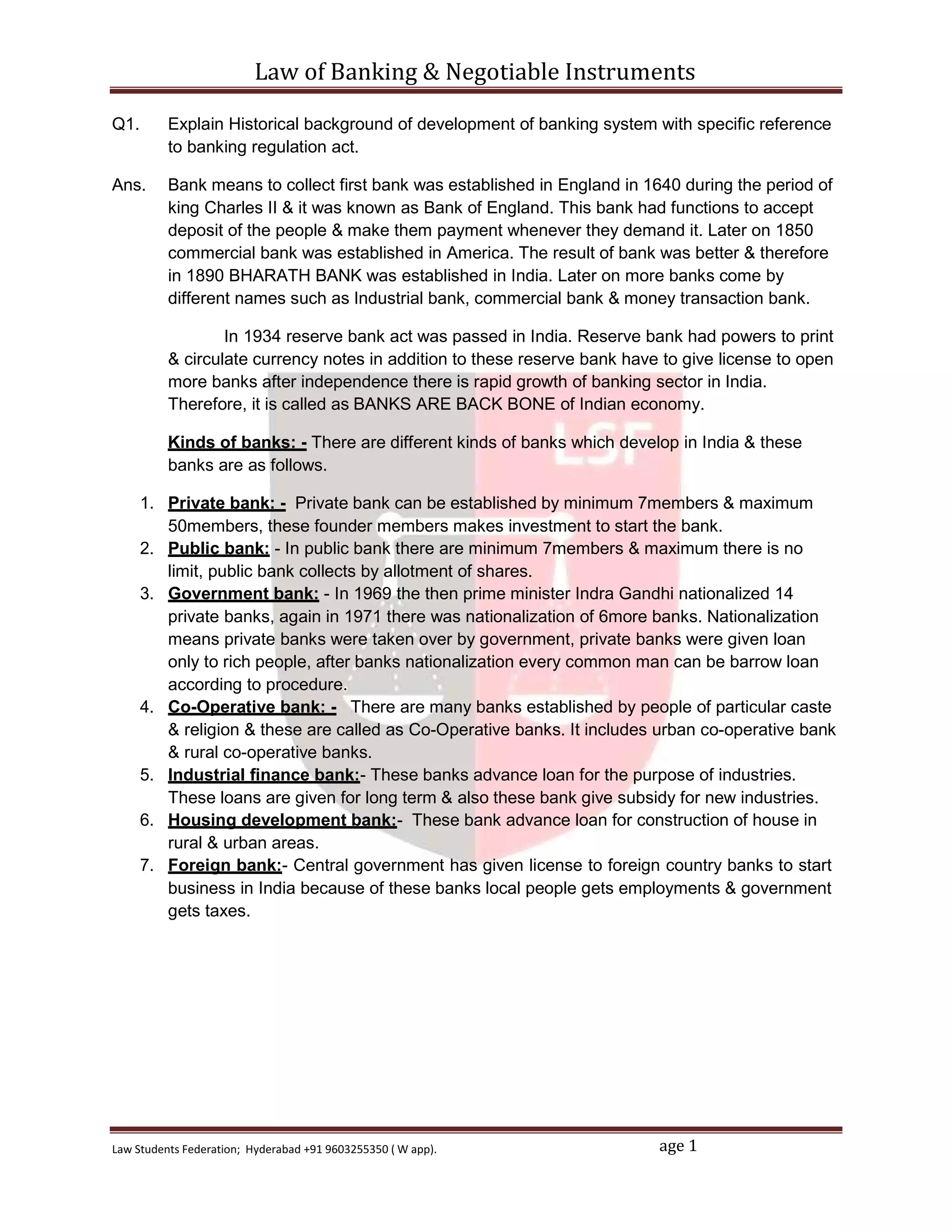 Banking 5th sem | PDF