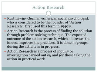 CRITICAL THINKING AND REFLECTIVE PRACTICES-Unit 6-Action Research-AIOU ...