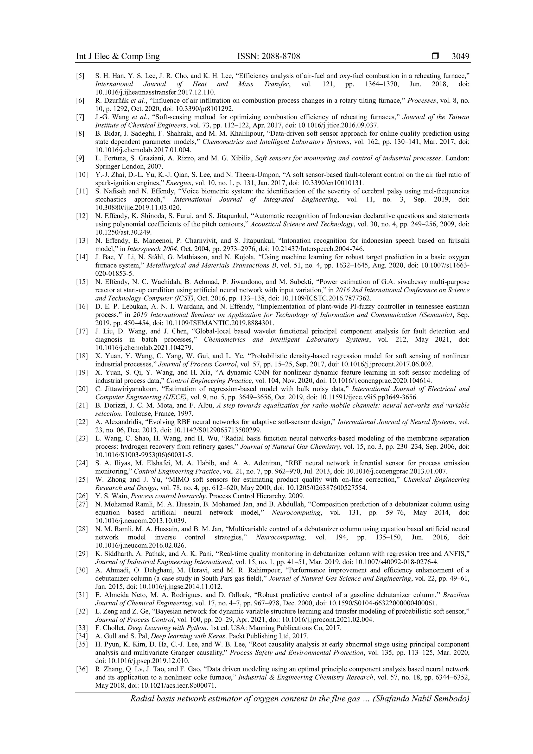 Radial basis network estimator of oxygen content in the flue gas of ...