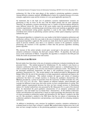 A METHOD FOR PRIORITIZING QUALITATIVE SCENARIOS IN EVALUATING ENTERPRISE ARCHITECTURE USING NON ...