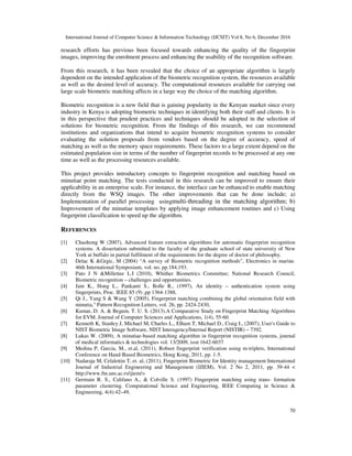 COMPARATIVE ANALYSIS OF MINUTIAE BASED FINGERPRINT MATCHING ALGORITHMS | PDF | Computing ...