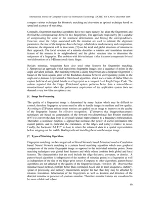 COMPARATIVE ANALYSIS OF MINUTIAE BASED FINGERPRINT MATCHING ALGORITHMS | PDF | Computing ...