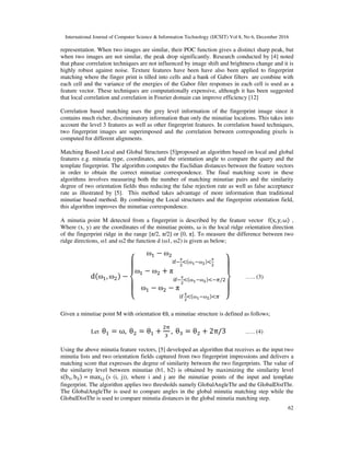 COMPARATIVE ANALYSIS OF MINUTIAE BASED FINGERPRINT MATCHING ALGORITHMS | PDF | Computing ...