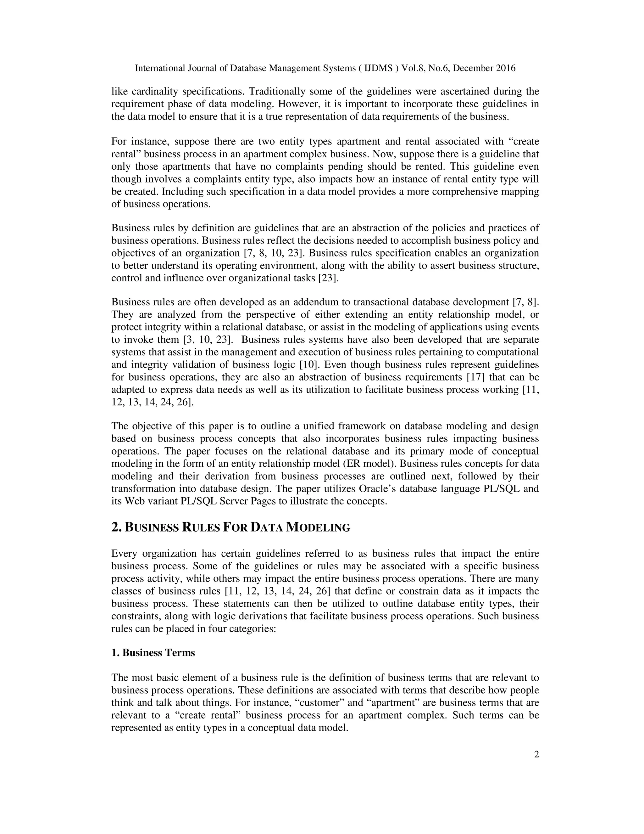 INTEGRATED FRAMEWORK TO MODEL DATA WITH BUSINESS PROCESS AND BUSINESS RULES | PDF