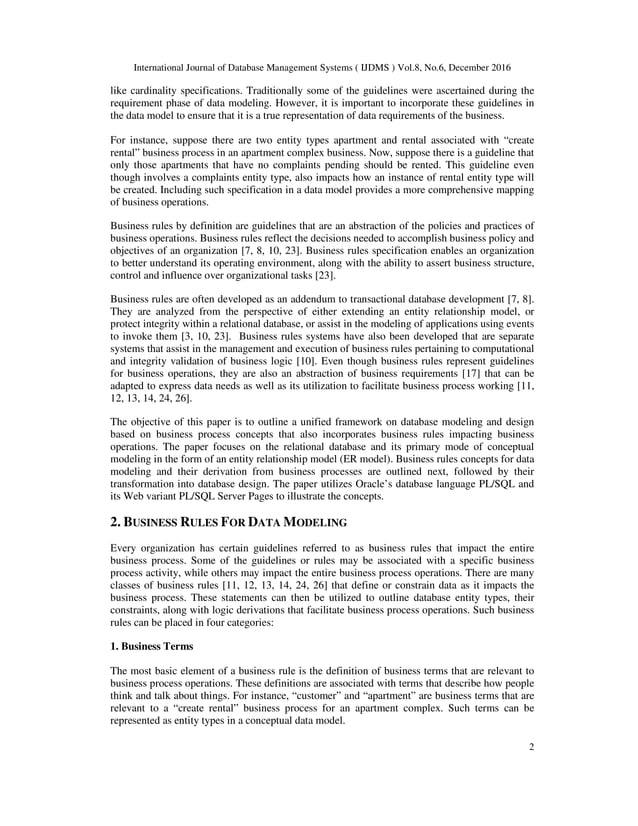 INTEGRATED FRAMEWORK TO MODEL DATA WITH BUSINESS PROCESS AND BUSINESS RULES | PDF | Databases ...