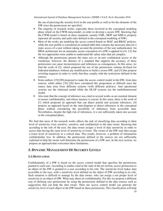 DYNAMIC CLASSIFICATION OF SENSITIVITY LEVELS OF DATAWAREHOUSE BASED ON ...