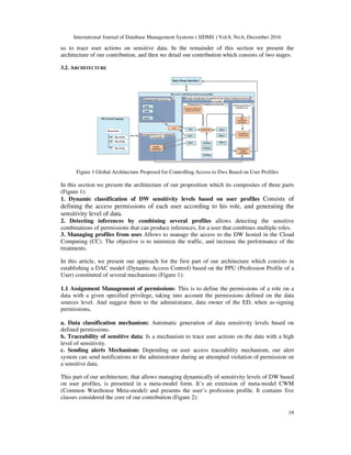 DYNAMIC CLASSIFICATION OF SENSITIVITY LEVELS OF DATAWAREHOUSE BASED ON USER PROFILES | PDF