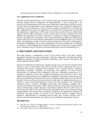 BIG DATA NETWORKING: REQUIREMENTS, ARCHITECTURE AND ISSUES | PDF