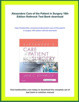 Alexanders Care of the Patient in Surgery 16th Edition Rothrock Test ...