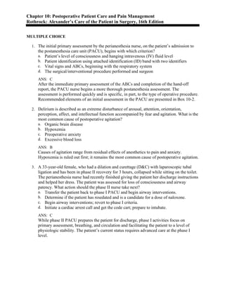 Alexanders Care of the Patient in Surgery 16th Edition Rothrock Test ...