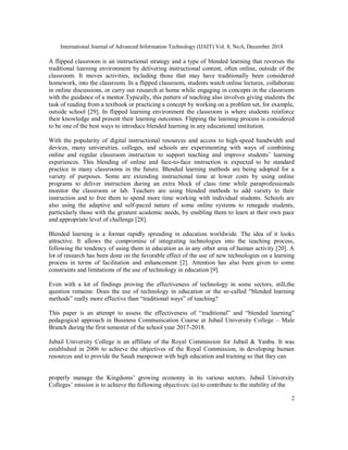 TRADITIONAL VERSUS BLENDED LEARNING METHOD: A COMPARATIVE STUDY ON ITS EFFECTIVENESS IN BUSINESS ...