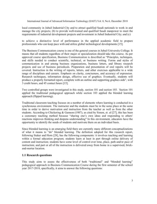 TRADITIONAL VERSUS BLENDED LEARNING METHOD: A COMPARATIVE STUDY ON ITS ...