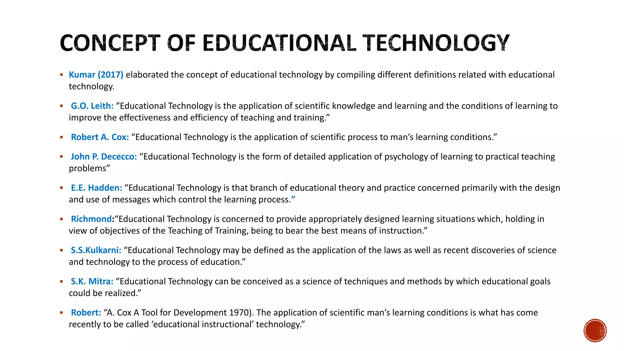 THE NATURE OF EDUCATIONAL TECHNOLOGY & EDUCATIONAL TECHNOLOGY IN ...