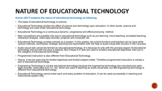 THE NATURE OF EDUCATIONAL TECHNOLOGY & EDUCATIONAL TECHNOLOGY IN ...