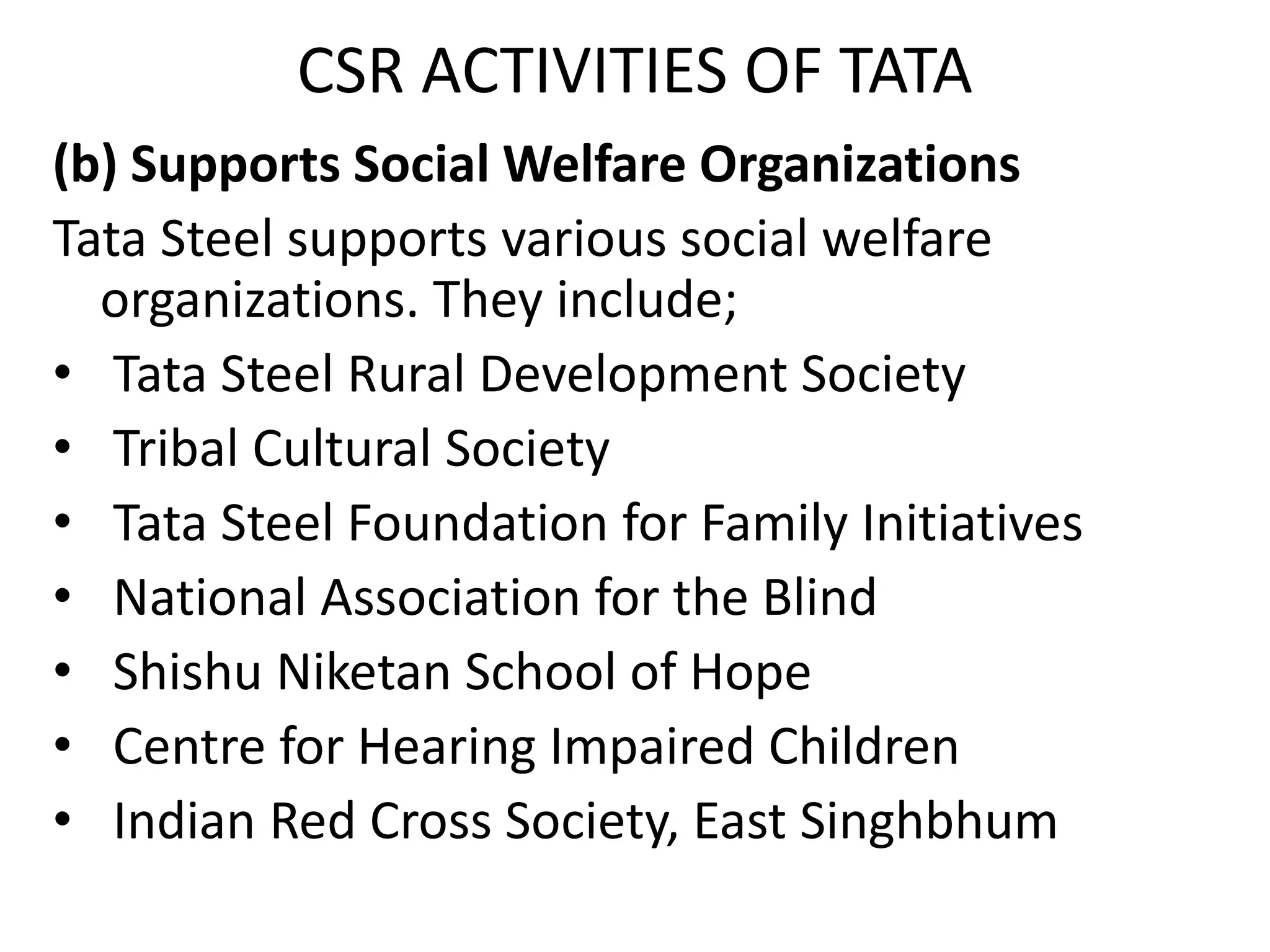 A presentation on csr activities done by tata group | PPTX