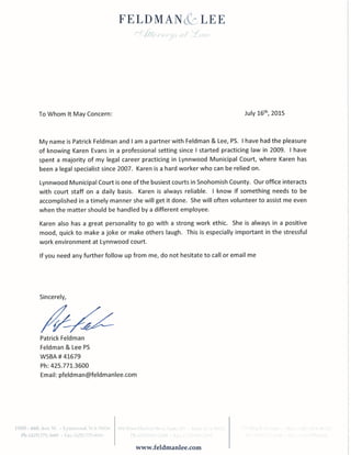 Karen Evans Letter of Recommendation (1) | PDF