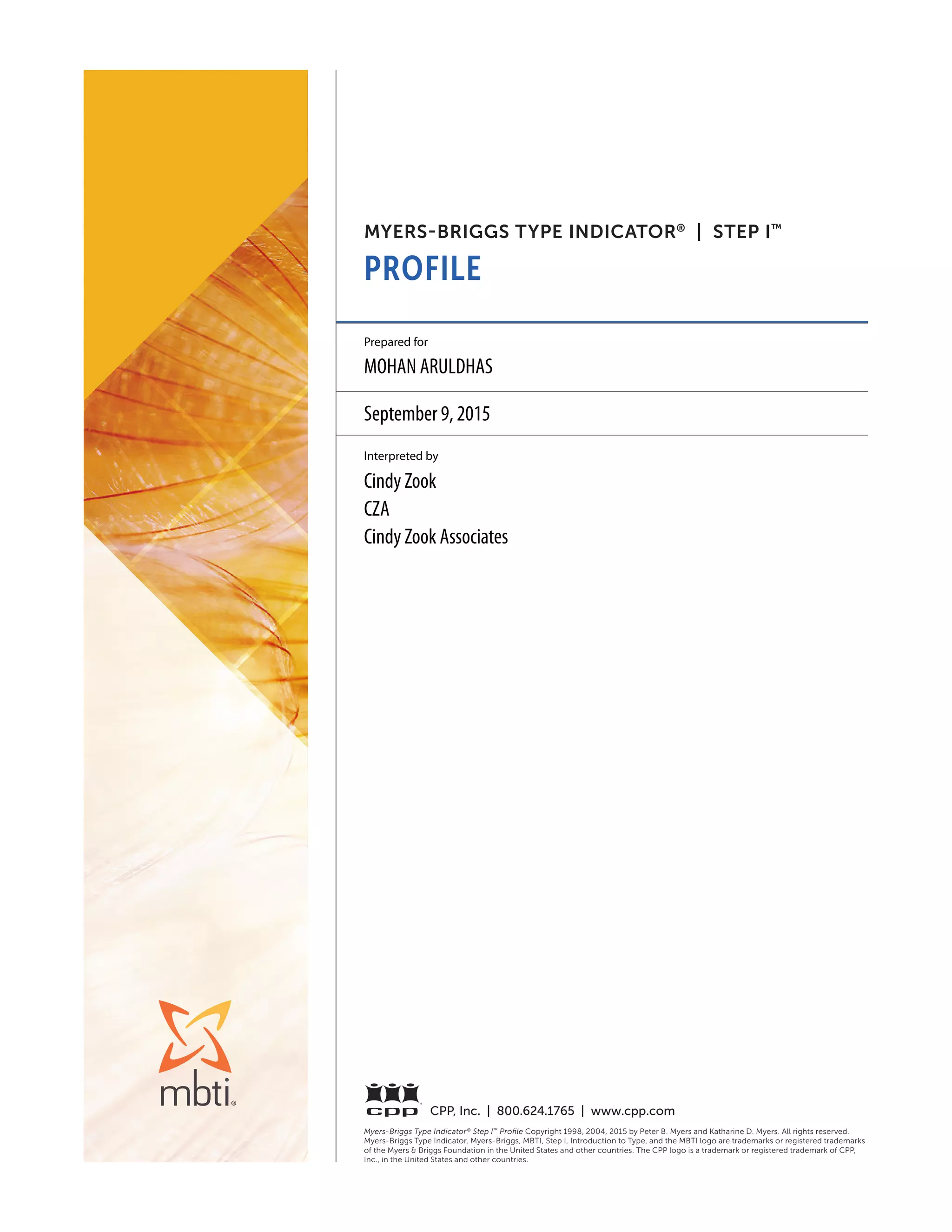 MBTI Assessment 2015 | PDF