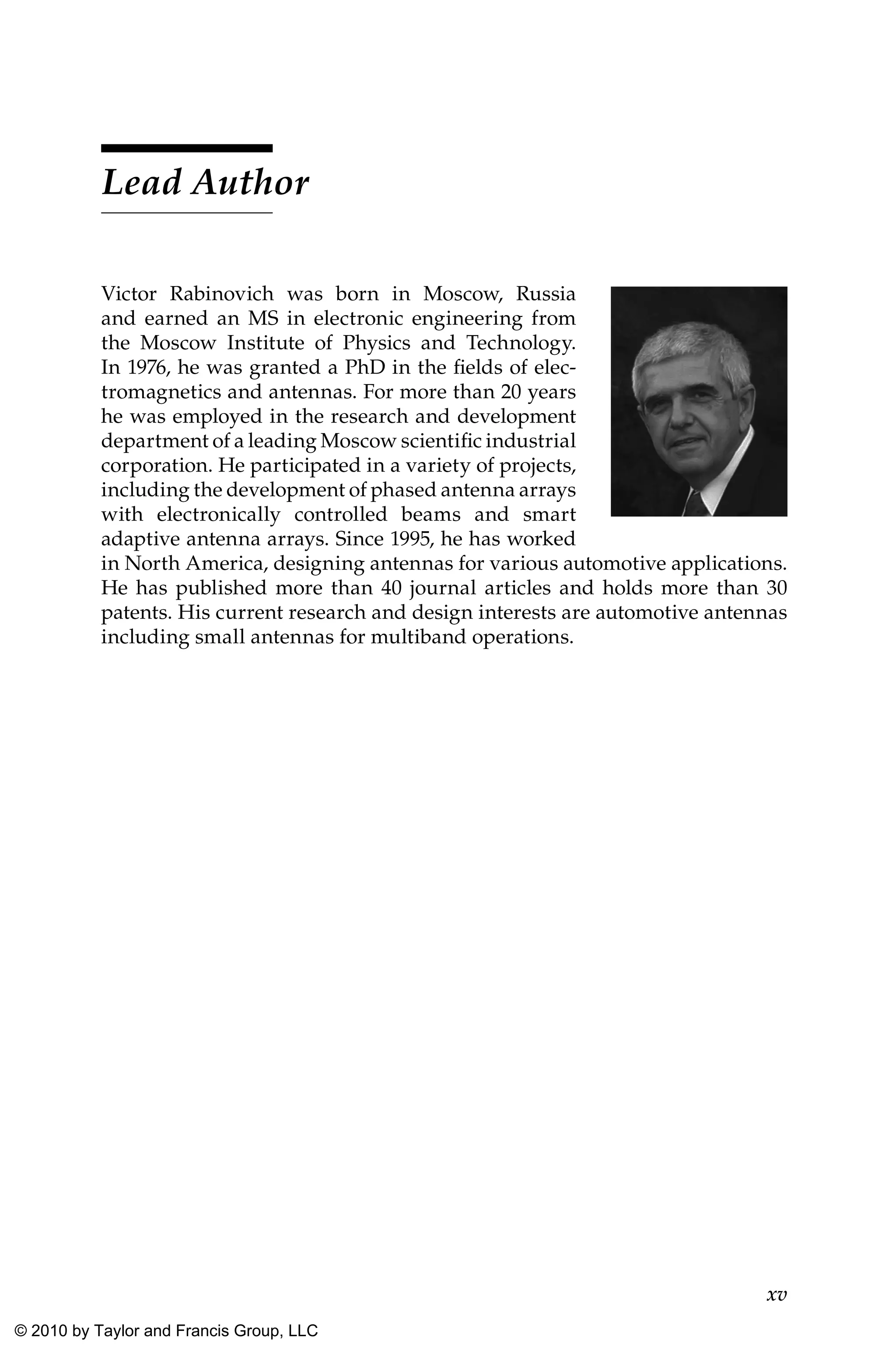 Automotive Antenna Design and Applications Victor Rabinovich | PDF