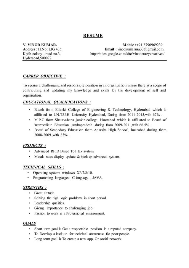 vinod resume | PDF