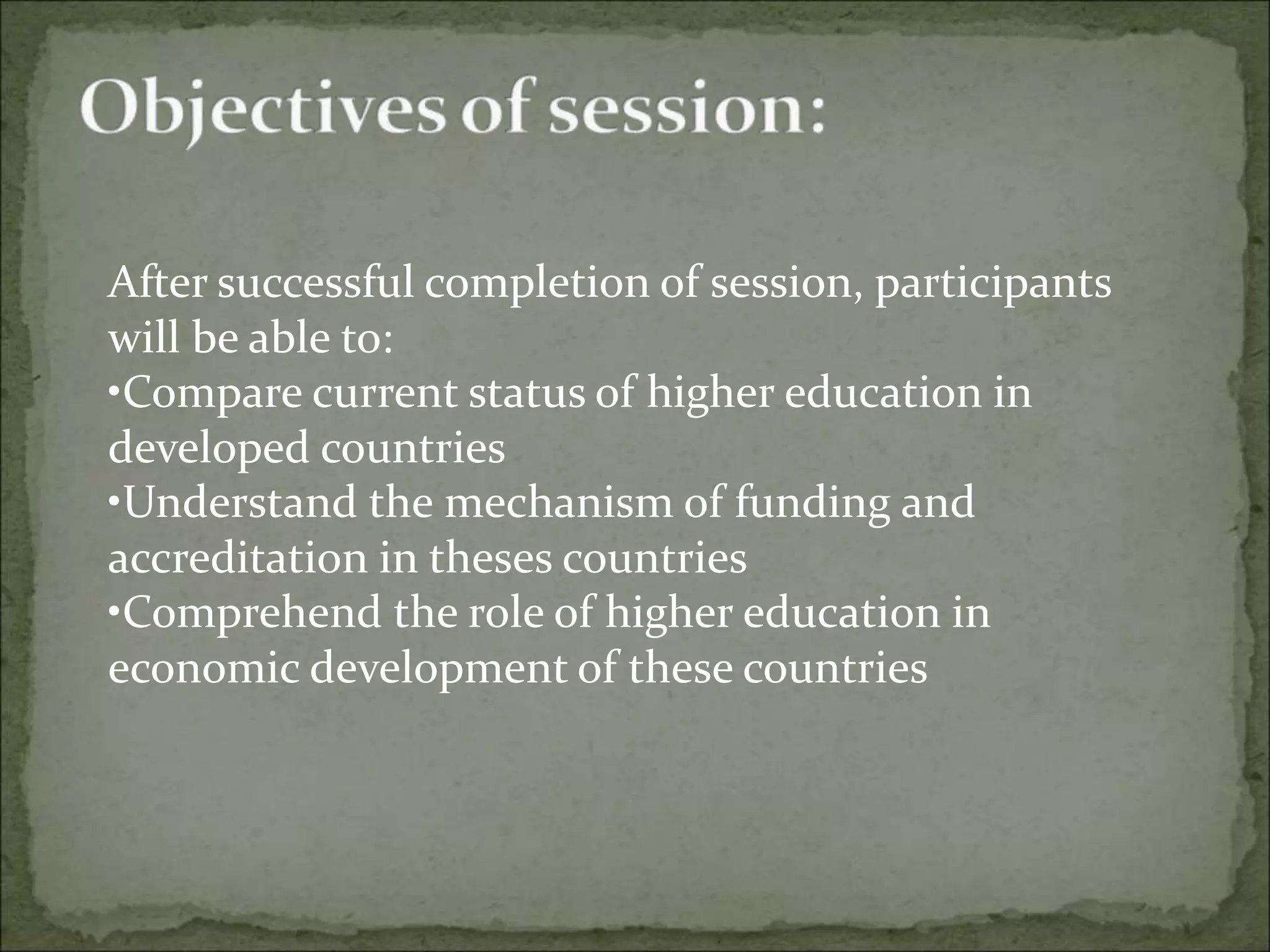 Features Of Higher Education in Development Countries-8625 | PPT