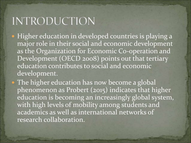 Features Of Higher Education in Development Countries-8625 | PPT