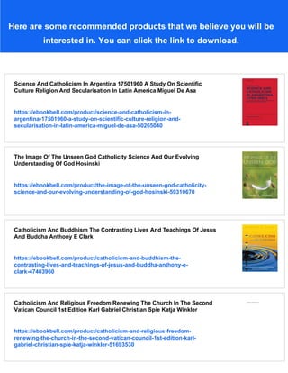 Catholicism And Science Greenwood Guides To Science And Religion ...