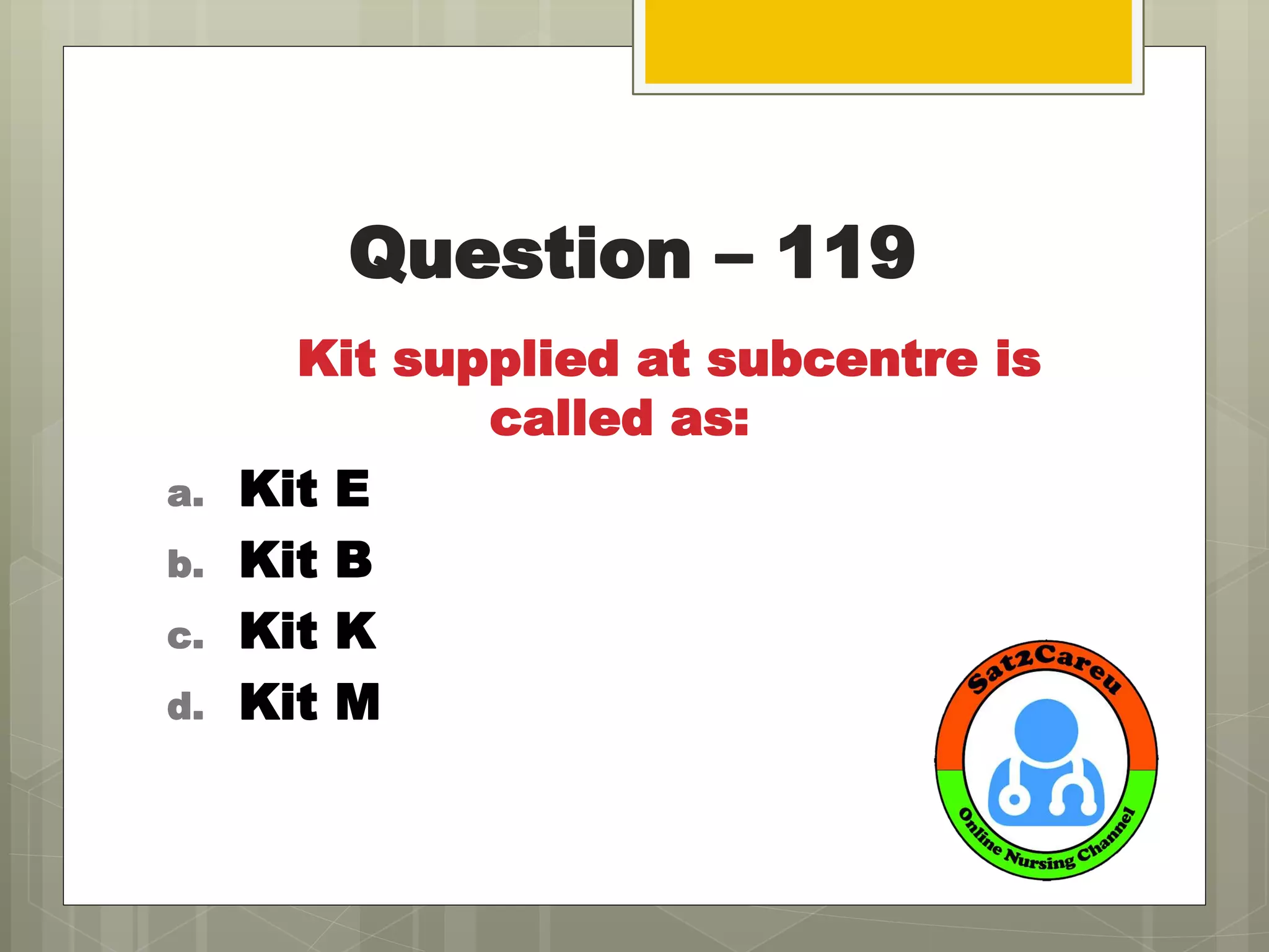 Nursing Competitive Exam Model Questions - 2018 | PPTX