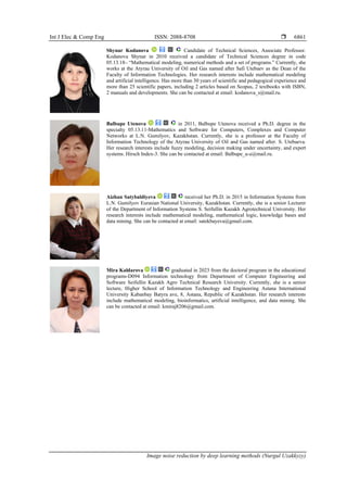 Image noise reduction by deep learning methods | PDF