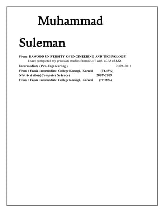Suleman CV 111111 | PDF