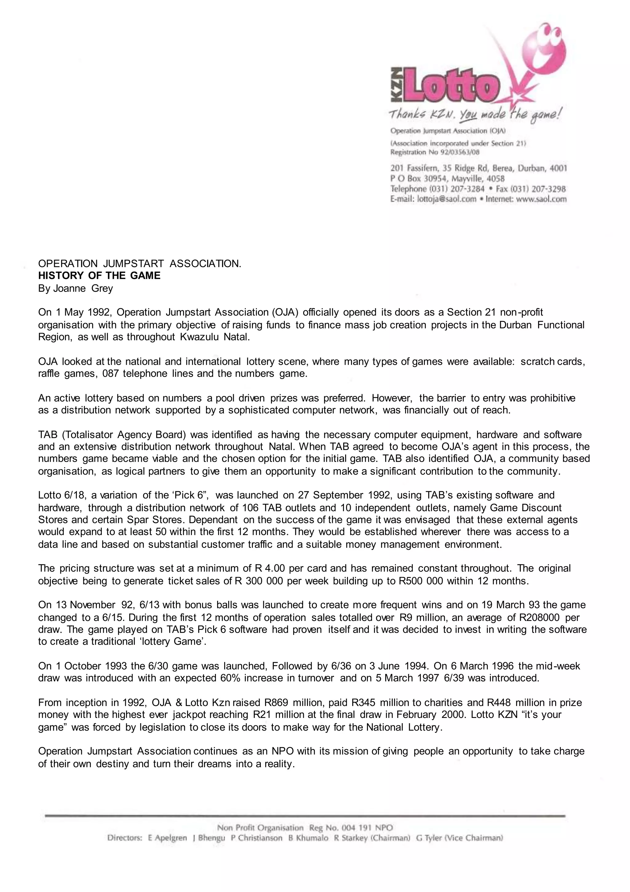 OPERATION JUMPSTART ASSOCIATION | DOCX