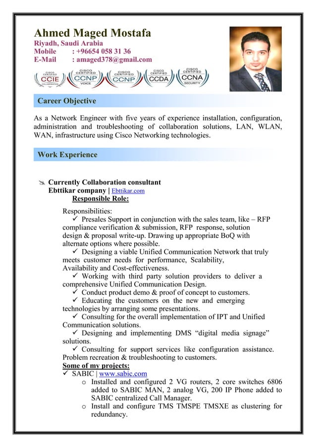 Ahmed Maged Resume | PDF | Computer Networking | Computing